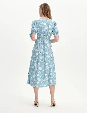 FINERY LONDON Margot Button Petite Fit Midi Dress