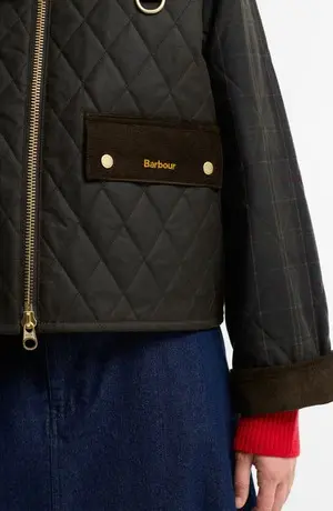 Barbour Tartan Reimagined Icon Quilted Waxed Cotton Jacket