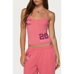 EDIKTED 2020 Henley Tank Top