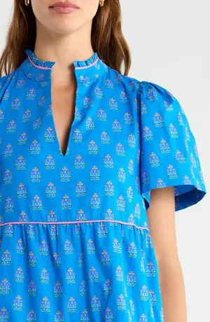 SUGARLIPS Candace Floral Tiered Cotton Minidress