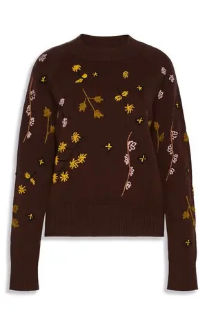 Max Mara Floral Stitch Crewneck Sweater