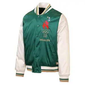 OUTERSTUFF Cream Atlanta 1996 Summer Olympics Full-snap Satin Bomber Jacket