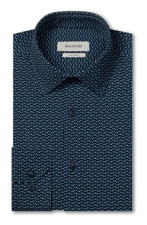 Bugatchi James Ooohcotton Performance Shirt - Navy
