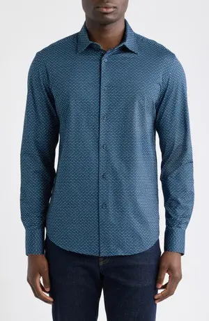 Bugatchi James Ooohcotton Performance Shirt - Navy