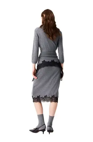 Maje Dress With Lace Panel