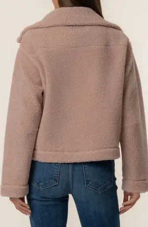 Kut From The Kloth Dena Faux Shearling Zip Jacket - Blush