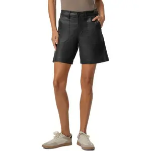 Kut From The Kloth Hailey High Waist Coated Denim Bermuda Shorts - Black