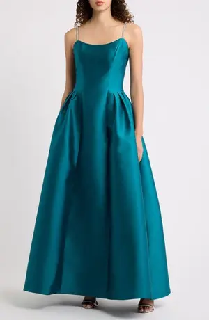 Eliza J Embellished Strap Drop Waist Ballgown