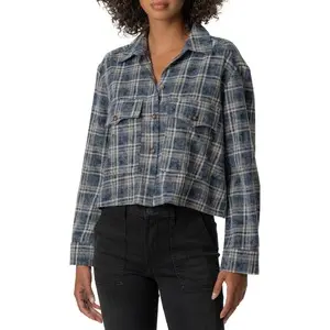 Kut From The Kloth Mira Boxy Plaid Shirt Blue