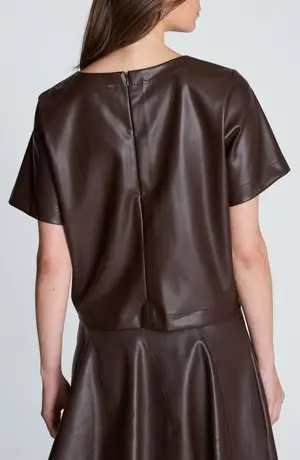 KENNETH COLE Faux Leather Crop Top