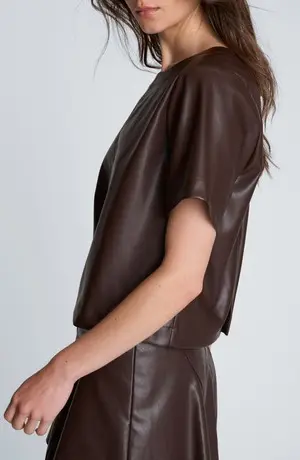 KENNETH COLE Faux Leather Crop Top