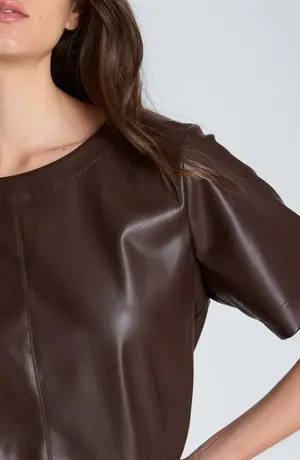 KENNETH COLE Faux Leather Crop Top