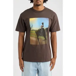 Obey Trail Ride Cotton Graphic T-shirt - Java Brown