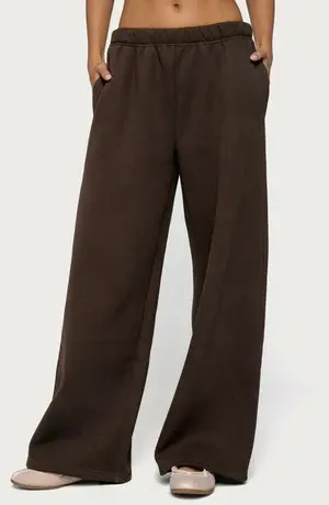 EDIKTED Glow Rhinestone Wide Leg Sweatpants