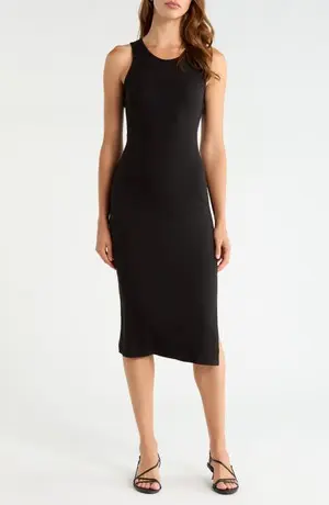 SUGARLIPS Kofo Rib Tank Maxi Dress - Black