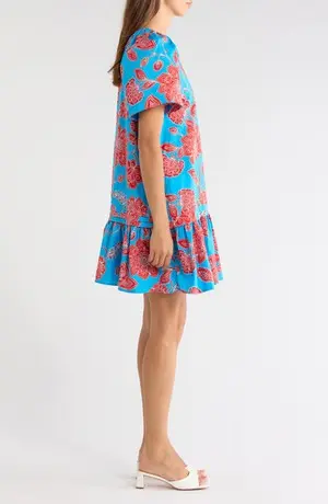 SUGARLIPS Ripon Floral Seruma Drop Waist Shift Dress