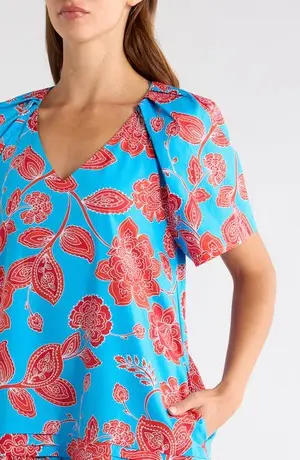 SUGARLIPS Ripon Floral Seruma Drop Waist Shift Dress
