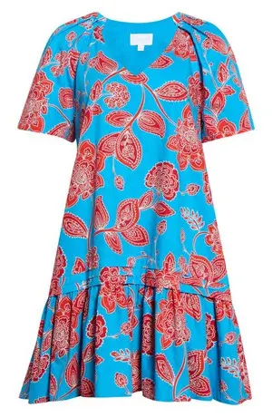 SUGARLIPS Ripon Floral Seruma Drop Waist Shift Dress