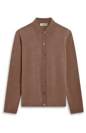 Bugatchi Alistair Merino Wool Cardigan Camel