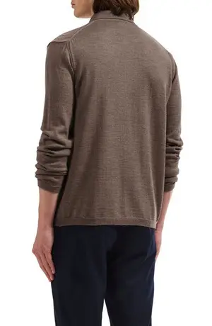 Bugatchi Alistair Merino Wool Cardigan - Walnut