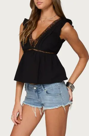 EDIKTED Meadow Cotton Lace Top