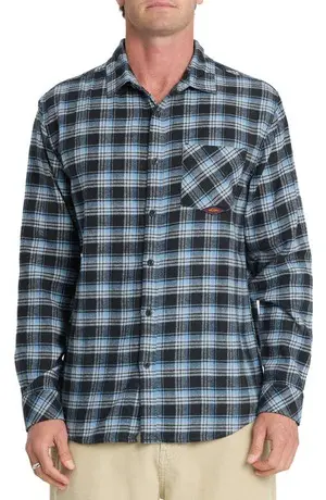 Quiksilver Saltwater Plaid Flannel Button-up Shirt - Total Eclipse