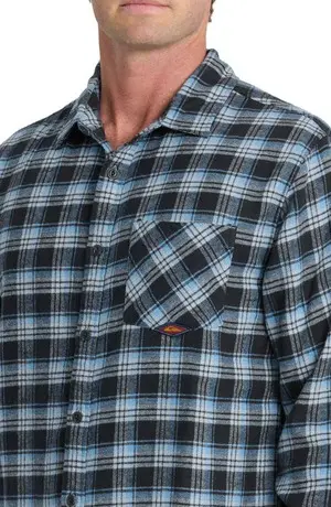 Quiksilver Saltwater Plaid Flannel Button-up Shirt - Total Eclipse