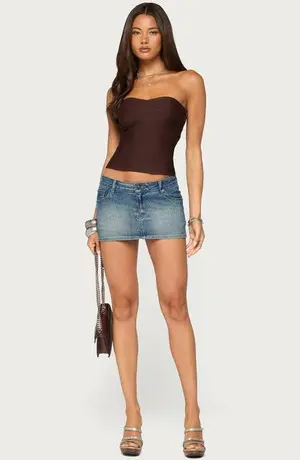 EDIKTED Marzi Strapless Knit Bandage Top