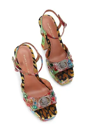 Kurt Geiger Chelsea Platform Peep Toe Sandal - Open Red