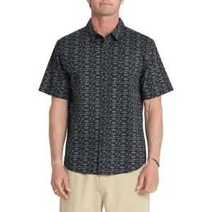 Quiksilver Natural Tile Short Sleeve Button-up Shirt - Anthracite