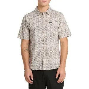 Quiksilver Natural Tile Short Sleeve Button-up Shirt - Bone White