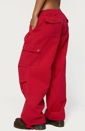 EDIKTED Paskal Twill Baggy Parachute Pants