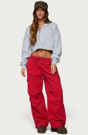 EDIKTED Paskal Twill Baggy Parachute Pants