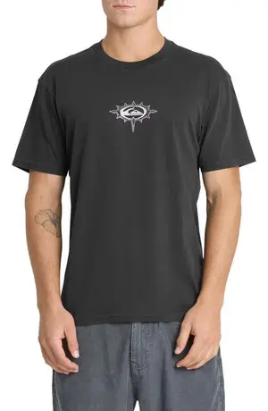 Quiksilver Metal Vision Pigment Dye Cotton T-shirt - Phantom