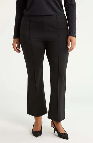 Nordstrom Pintuck Ponte Trousers - Black