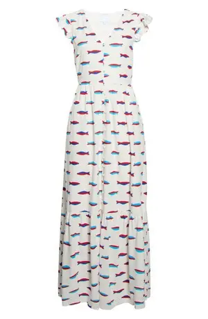 SUGARLIPS Evianna Flutter Sleeve Maxi Dress