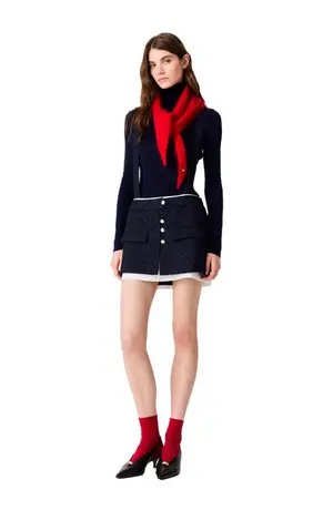 Maje Contrast Tweed Shorts