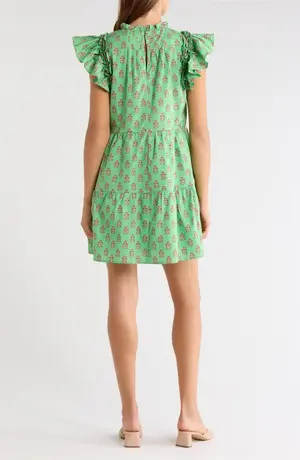 SUGARLIPS Lauren Floral Tiered Cotton Dress