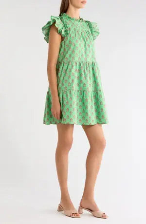 SUGARLIPS Lauren Floral Tiered Cotton Dress