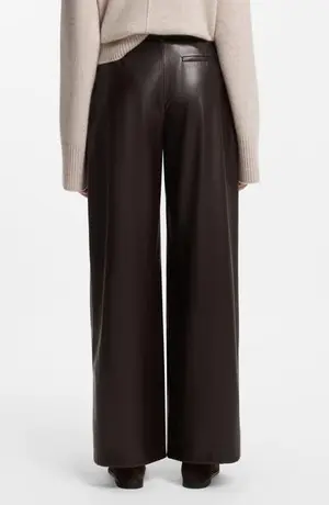 BOSS Faux Leather Wide Leg Pants