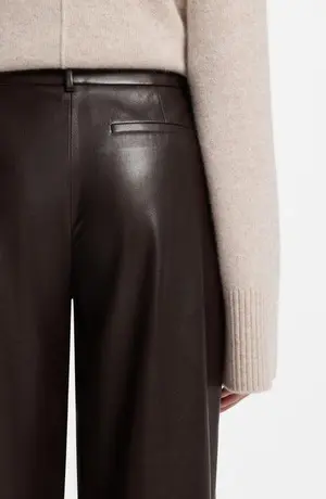 BOSS Faux Leather Wide Leg Pants