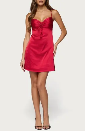 EDIKTED Christina Satin Effect Minidress