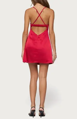 EDIKTED Christina Satin Effect Minidress