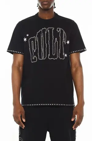 CULT OF INDIVIDUALITY El Alfa Studded Graphic T-shirt - Black