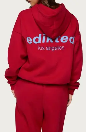 EDIKTED Los Angeles Logo Fleece Graphic Hoodie