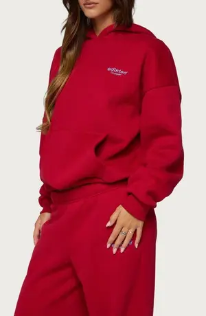 EDIKTED Los Angeles Logo Fleece Graphic Hoodie