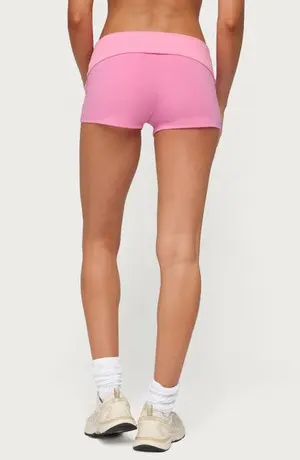 EDIKTED Marleaux Foldover Stretch Cotton Shorts