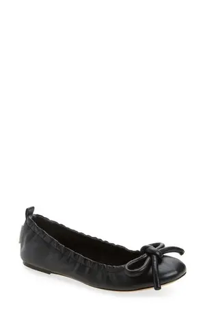Marc Jacobs The Bow Lace-up Ballerina Flat Black
