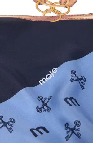 Maje Equestrian Motif Silk Scarf