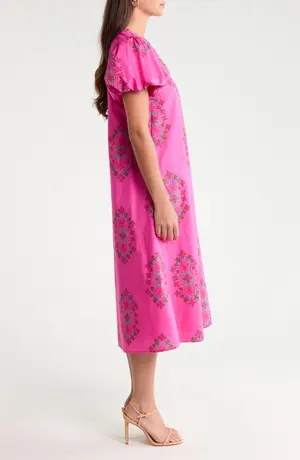SUGARLIPS Mikey Placed Print Cotton Dress